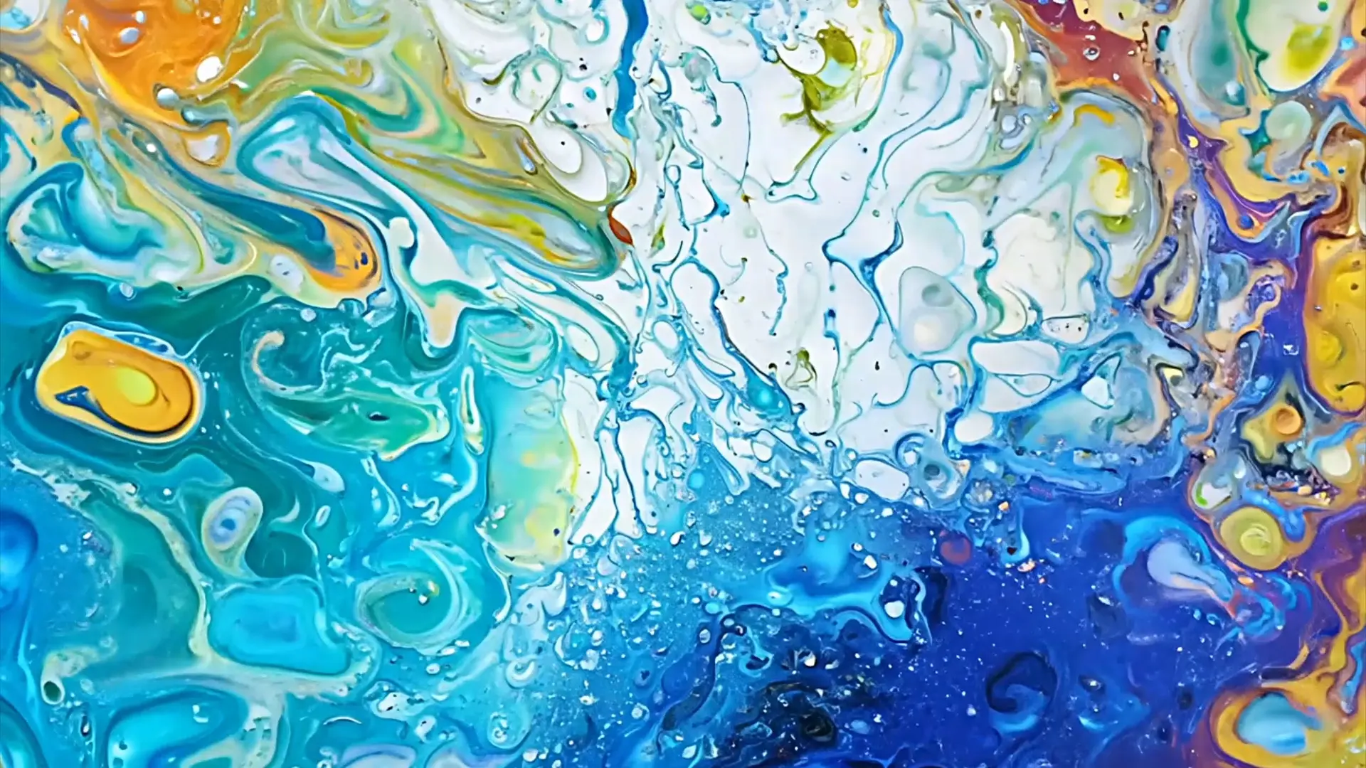 Vibrant Fluid Art Motion Background With Paint Splashes | Videos
